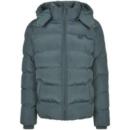 Allwetterjacke Urban Classics "Urban Classics Herren Hooded Puffer Jacket", Herren, Gr. L, bottlegr&uuml;n, 100% Polyester, unifarben, normal, ohne Ausschnitt, Jacken