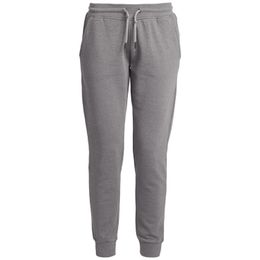 Sweathose oxmo "Sweathose OXPolah", Damen, Gr. L, N-Gr, grau (gray melange), Obermaterial: 70% Baumwolle CO. 30% Polyester PES., unifarben, regular fit lang, Hosen Sweathose