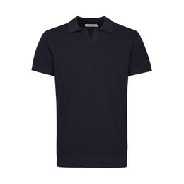Poloshirt Casual Friday "Poloshirt CFMateo", Herren, Gr. S, blau (schwarz navy), Obermaterial: 70% Baumwolle CO. 30% Leinen LI., Shirts