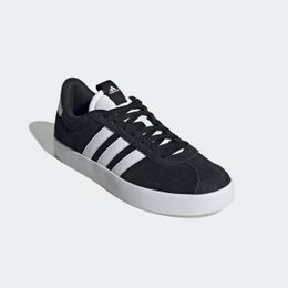 Sneaker adidas Sportswear "VL COURT 3.0", Herren, Gr. 42,5, schwarz-wei&szlig; (core schwarz, ftwr wei&szlig;, core schwarz), Leder, Synthetik, Schuhe Sneaker, inspiriert vom Design des adidas samba, Topseller