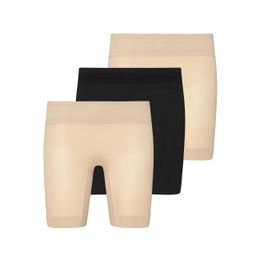 Panty Jockey "Skimmies", Damen, Gr. XXL, 3 Stk., schwarz, beige, beige, Single Jersey, Obermaterial: 79% Polyamid, 18% Elasthan, 3% Baumwolle, unifarben, k&ouml;rpernah, Unterhosen Panty, (3er Pack), hoher Bund, hoher Tragekomfort