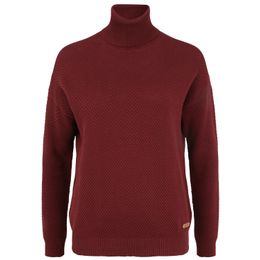 Rollkragenpullover oxmo "Rollkragenpullover OSSina", Damen, Gr. L, rot (wine rot), Obermaterial: 100% Baumwolle CO., Pullover Rollkragenpullover