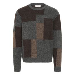 Strickfleece-Pullover Casual Friday "Strickpullover CFWIREN", Herren, Gr. S, braun (demitasse), Obermaterial: 68% Polyester PES. 19% Viskose CV. 9% Wolle mw. 4% Elasthan EL., Pullover