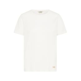 T-Shirt oxmo "T-Shirt OXPim", Damen, Gr. S, wei&szlig; (sanftes wei&szlig;), Obermaterial: 57% Baumwolle CO. 43% Polyester PES., Shirts T-Shirt