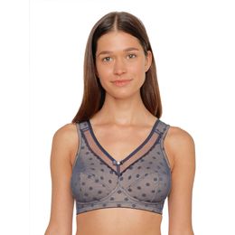 B&uuml;gelloser BH SuSa "BH ohne B&uuml;gel Prints", Damen, Gr. 100, Cup F, blau (deep ocean), Obermaterial: 57% Baumwolle CO. 38% Polyamid PA. 5% Elasthan EL., BHs
