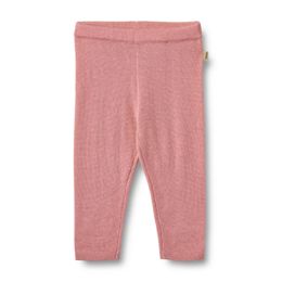 Stoffhose Wheat "Wheat Knit Trousers Neel", M&auml;dchen, Gr. 80, rose, 100% Merino, unifarben, slim fit, Hosen Stoffhose