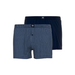 Boxershorts Ceceba "Boxershort Daytona 2er Pack", Herren, Gr. L, blau (dunkelblau), Obermaterial: 100% Baumwolle CO., Unterhosen