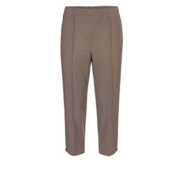 Caprihose GOLDNER "Kurzgr&ouml;&szlig;e Trageangenehme 7/8-Rippenhose", Damen, Gr. 19, K-Gr, beige (taupe), Obermaterial: 100% Polyester COOLMAX PES(Coolmax)., Hosen Caprihose