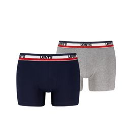Levi's Boxershorts LEVI'S "LEVIS MEN REPEAT SPW LOGO BOXER BRIEF", Herren, Gr. M, navy, grau melange, Obermaterial: 95% Baumwolle, 5% Elasthan, k&ouml;rpernah, Unterhosen, ohne Eingriff, elastischer Logobund, Baumwoll-Mix