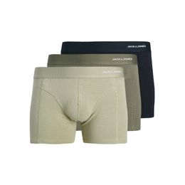 Jack & Jones Trunk JACK & JONES "JACGABRIEL BAMBOO TRUNKS 3 PACK SN", Damen, Gr. XL, 3 Stk., smokey olive pack:seagrass, sky captain, Jersey, Obermaterial: 65% Viskose, 30% Baumwolle, 5% Elasthan, figurbetont, Unterhosen