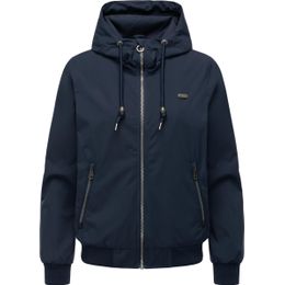 Outdoorjacke Ragwear "Nuggeta Summer YOUMODO", Damen, Gr. L (40), navy, Obermaterial: 100% Polyester. Innenfutter: 100% Polyester, l&auml;ssig geschnitten h&uuml;ftlang, hoch geschlossener Ausschnitt, &Auml;rmel ohne &Auml;rmelschlitz Rippb&uuml;ndchen, Jacken Outdoorjacke, L&auml;ssige &Uuml;bergangsjacke mit Kapuze