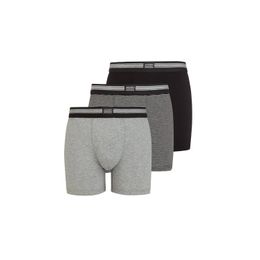 Boxershorts Jockey "Boxershort Cotton Stretch Boxer Trunk 3P 3er Pack", Damen, Gr. 3XL, bunt (schwarz, grau), Obermaterial: 95% Baumwolle CO. 5% Elasthan EL., Unterhosen