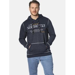 Kapuzensweatshirt Jan Vanderstorm "Sweatshirt BJOMOLF", Herren, Gr. XXL, blau (dunkelblau), Obermaterial: 70% Baumwolle CO. 30% Polyester COOLMAX PES(Coolmax)., Sweatshirts