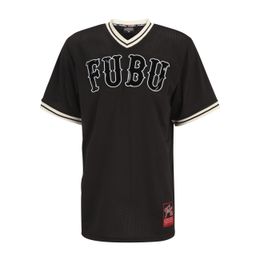 T-Shirt Fubu "Fubu Herren FM231-002-2 Fubu Vintage Lacque Mesh Tee", Damen, Gr. M, schwarz, 100% Polyester, bedruckt, relaxed fit, Rundhals, Shirts T-Shirt