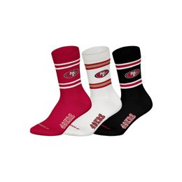 Kurzsocken NFL "Socken NFL 3Pack Crew Socks 3er Pack", Damen, Gr. 39-42, bunt (san francisco 49ers 2), Obermaterial: 58% Baumwolle CO. 39% Polyester PES. 3% Elasthan EL., Socken
