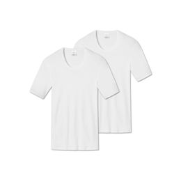Unterhemd Schiesser "T-Shirt 2er Pack", Herren, Gr. M, N-Gr, wei&szlig;, Obermaterial: 100% Baumwolle CO., Unterhemden Unterhemd