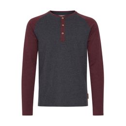 Rundhalsshirt INDICODE "Rundhalsshirt IDWinston", Herren, Gr. L, grau (charcoal, wine), Obermaterial: 100% Baumwolle CO., Shirts Rundhalsshirt