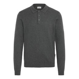 Longsleeve Casual Friday "Strickpullover CFFRODE", Herren, Gr. L, grau (dunkelgrau melange), Obermaterial: 95% Baumwolle CO. 5% Kaschmir WS., Shirts
