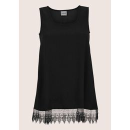 Madeleine Mode Blusentop MADELEINE "Blusentop Top mit Spitze", Damen, Gr. 38, schwarz, Obermaterial: 100% Polyester PES., Modern, normal, Blusen Blusentop