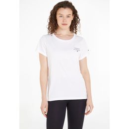 T-Shirt "SHORT SLEEVE T-SHIRT", Damen, Gr. L (40), wei&szlig;, Single Jersey, Obermaterial: 100% Baumwolle, Tommy Hilfiger Underwear, unifarben, gerade h&uuml;ftlang, Rundhals, eingesetzt Rollkante, Shirts T-Shirt, mit Tommy Hilfiger Markenlabel