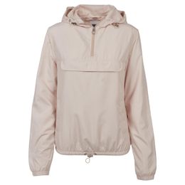 Langmantel Urban Classics "Urban Classics Damen Ladies Basic Pull Over Jacket", Damen, Gr. S, light pink, 100% Polyester, M&auml;ntel