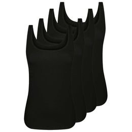 Sassa Mode Achseltop SASSA "4er Sparpack Top CASUAL COMFORT", Damen, Gr. 36, N-Gr, schwarz (schwarz schwarz), Obermaterial: 95% Baumwolle CO. 5% Elasthan EL., Unterhemden