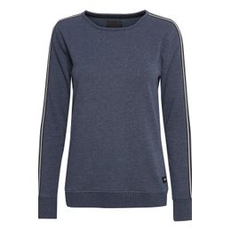 Longpullover oxmo "Sweatshirt OXGabita", Damen, Gr. S, blau (insignia blau melange), Obermaterial: 60% Baumwolle CO. 40% Polyester PES., Sweatshirts Longpullover