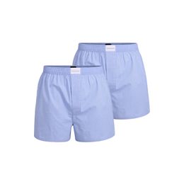 Webboxer Tom Tailor "Web-Boxershorts 2er Pack", Herren, Gr. L, blau, Obermaterial: 100% Baumwolle CO., Unterhosen