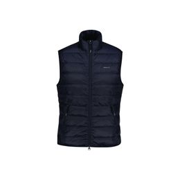 Steppweste Gant "Steppweste LIGHT DOWN VEST", Herren, Gr. XXL, blau, Obermaterial: 100% Polyester PES. Futter: 100% Polyester PES. 90% Daunen DOWN. 10% Federn FEATHER., Westen Steppweste