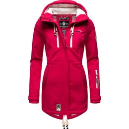 Funktionsmantel Marikoo "Zimtzicke", Damen, Gr. S (36), pink (fuchsia), Oberstoff: 98% Polyester, 2% Elasthan; Futter: 100% Polyester; &Auml;rmelfutter: 100% Polyester, figurbetont Po-bedeckend, hoch geschlossener Ausschnitt, &Auml;rmel ohne &Auml;rmelschlitz Rippstrickb&uuml;ndchen mit Klettverschluss, M&auml;ntel, Softshell Parka mit Kapuze