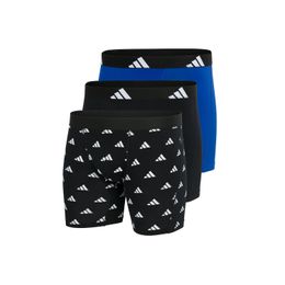 Boxershorts adidas originals "Boxershort Boxer Briefs Active Flex Cotton 3er Pack", Herren, Gr. M, bunt (schwarz, wei&szlig;, blau), Obermaterial: 95% Baumwolle CO. 5% Elasthan EL., Unterhosen