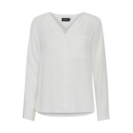 Langarmbluse oxmo "Langarmbluse OXHally", Damen, Gr. 42, wei&szlig; (sanftes wei&szlig;), Obermaterial: 65% Polyester Pol. recyc.. 35% Polyester PES., Blusen