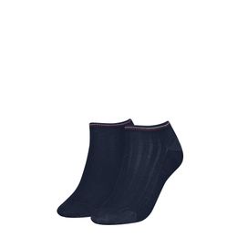 Sneakersocken Tommy Hilfiger "TH WOMEN SNEAKER 2P SHINE", Damen, Gr. 39-42, navy, Materialmix, Socken Sneakersocken, mit feuchtigkeitsableitender Technologie