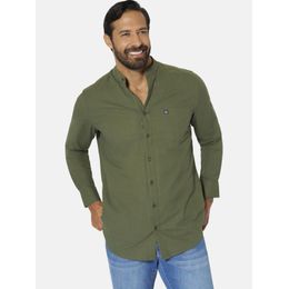 Langarmhemd Jan Vanderstorm "Stehkragenhemd KALLU", Herren, Gr. XL, weit, gr&uuml;n (oliv), Obermaterial: 100% Baumwolle CO., comfort fit normal, Hemden
