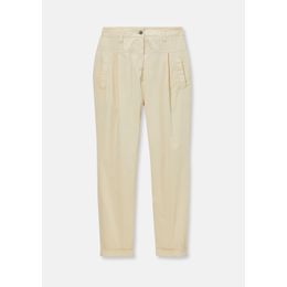 Madeleine Mode Chinohose MADELEINE "Hose Chino-Hose mit Bundfalten", Damen, Gr. 34, N + K Gr, grau (kiesel), Obermaterial: 98% Baumwolle CO (CMIA). 2% Elasthan EL., Hosen Chinohose