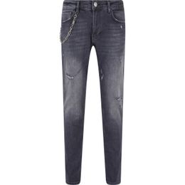 Bequeme Jeans 2Y Premium "2Y Premium Herren 2Y Tapered Fit Jeans", Herren, Gr. 31, Normalgr&ouml;&szlig;en, anthrazit, 97% Baumwolle, 3% Elasthan, unifarben, Jeans