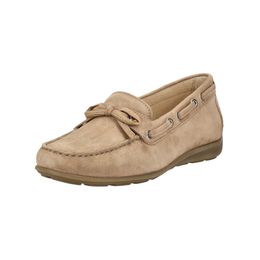Mokassin Gabor COMFORT "Gabor Comfort Mokassin Leder", Damen, Gr. 38,5, sand, Leder, Schuhe Mokassin