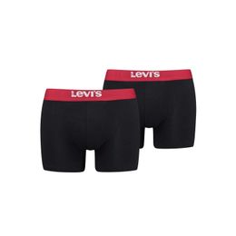 Levi's Boxershorts LEVI'S "Boxershort 2er Pack", Herren, Gr. XXL, schwarz (schwarz, rot), Obermaterial: 95% Baumwolle CO. 5% Elasthan EL., Unterhosen