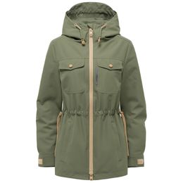 Outdoorjacke Marikoo "Sohaa", Damen, Gr. L, olive leaf, Obermaterial: 100% Polyester; Kapuze: 62% Polyester, 33% Baumwolle, 5% Elasthan; Wattierung: 100% Polyester; &Auml;rmelfutter: 100% Polyester, Jacken Outdoorjacke, mit kontrastfarbenen Details