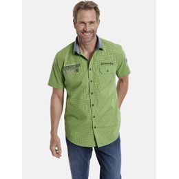 Kurzarmhemd Jan Vanderstorm "Kurzarmhemd RUTGER", Herren, Gr. XXXL, gr&uuml;n (hellgr&uuml;n kariert), Obermaterial: 100% Baumwolle CO., kariert, comfort fit normal, Hemden