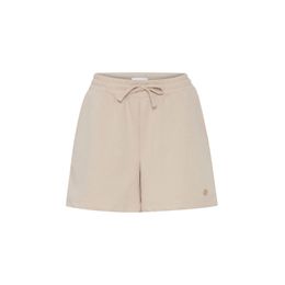 Sweatshorts oxmo "Sweatshorts OXSafri", Damen, Gr. L, N-Gr, beige (doeskin), Obermaterial: 65% Baumwolle CO. 35% Polyester PES., Hosen Sweatshorts
