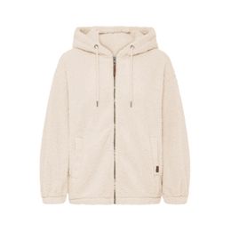 Kapuzensweatjacke oxmo "Kapuzenfleecejacke OXBERINA", Damen, Gr. S, beige (oatmeal), Obermaterial: 100% Polyester PES., Sweatjacken