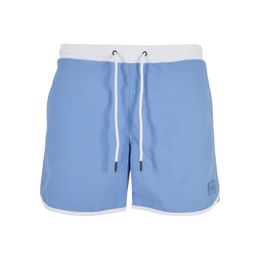 Badeshorts Urban Classics "Urban Classics Herren Retro Swimshorts", Herren, Gr. XXL, US-Gr&ouml;&szlig;en, blau (wei&szlig;, horizonblau), 100% Polyamid, Badehosen Badeshorts