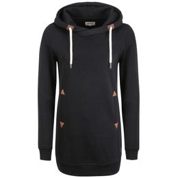 Kapuzenpullover oxmo "Hoodie OXVicky", Damen, Gr. XS, schwarz, Obermaterial: 80% Polyester PES. 20% Baumwolle CO., Sweatshirts Kapuzenpullover