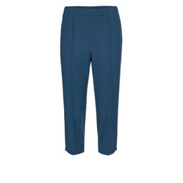 Caprihose GOLDNER "Kurzgr&ouml;&szlig;e Trageangenehme 7/8-Rippenhose", Damen, Gr. 19, K-Gr, blau (jeansblau), Obermaterial: 100% Polyester COOLMAX PES(Coolmax)., Hosen Caprihose