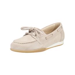 Bootsschuh Nero Giardini "Nero Giardini Halbschuhe Veloursleder", Damen, Gr. 38, beige, Veloursleder, Schuhe Bootsschuh