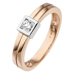 Goldring Jobo Gr. 50, rosa (ros&eacute;gold 375), Fingerringe, Damen, 50, Ros&eacute;gold 375, Goldring, 375 Ros&eacute;gold bicolor mit Zirkonia