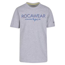 T-Shirt Rocawear "Rocawear Herren Rocawear Neon T-Shirt", Damen, Gr. L, grau melange, 100% Baumwolle, bedruckt, normal, Rundhals, Shirts T-Shirt