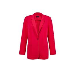 Jackenblazer GOLDNER "Kurzgr&ouml;&szlig;e Blazer mit Reverskragen, Paspeltaschen", Damen, Gr. 21, gr&uuml;n (rot), Obermaterial: 48% Polyamid PA. 40% Viskose CV. 12% Elasthan EL., Blazer