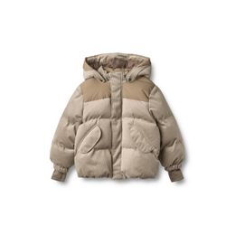 Winterjacke Wheat "Wheat Puffer Jacket Mads", Jungen, Gr. 128, stone grau, 100% Polyester, mehrfarbig, normal, ohne Ausschnitt, Jacken Winterjacke